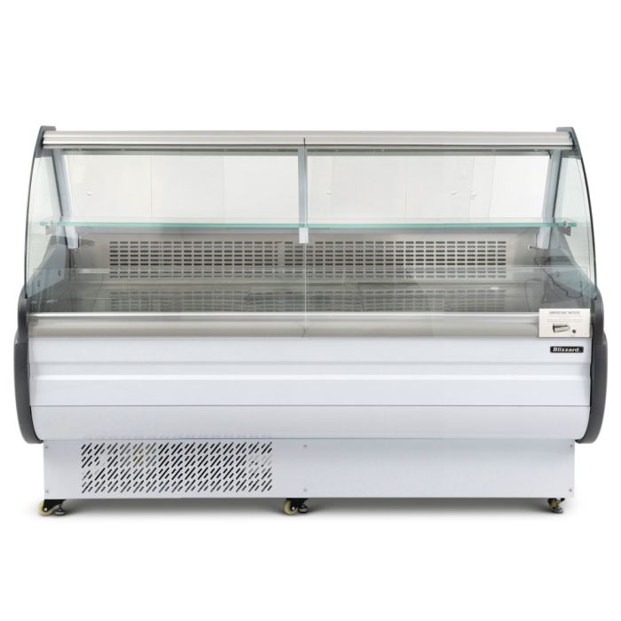 Blizzard BCG200WH Serve Over Curved Glass White Counter Merchandiser