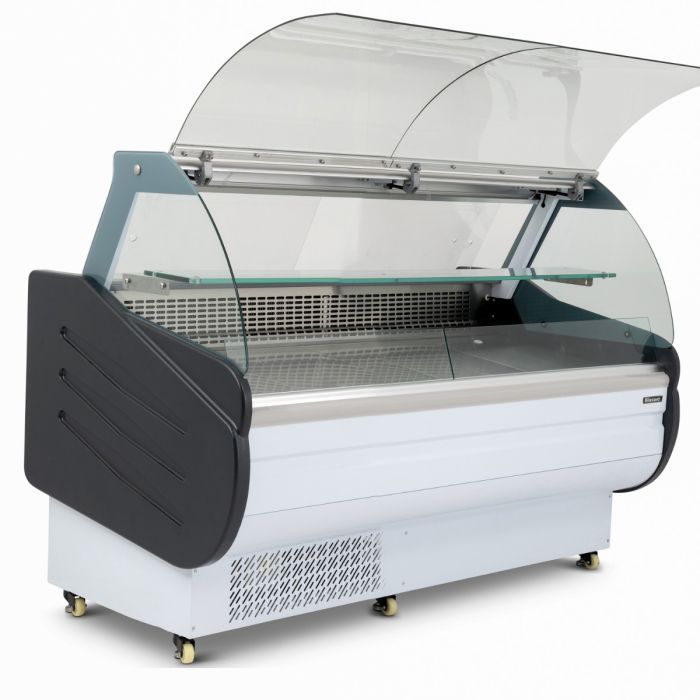 Blizzard BCG200WH Serve Over Curved Glass White Counter Merchandiser