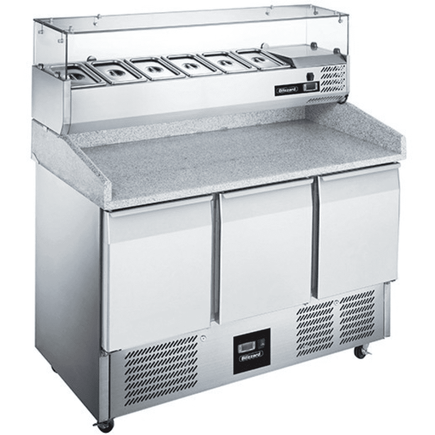 Blizzard BCC3PIZZA 3 Door Pizza Prep Refrigerator 368 Litres