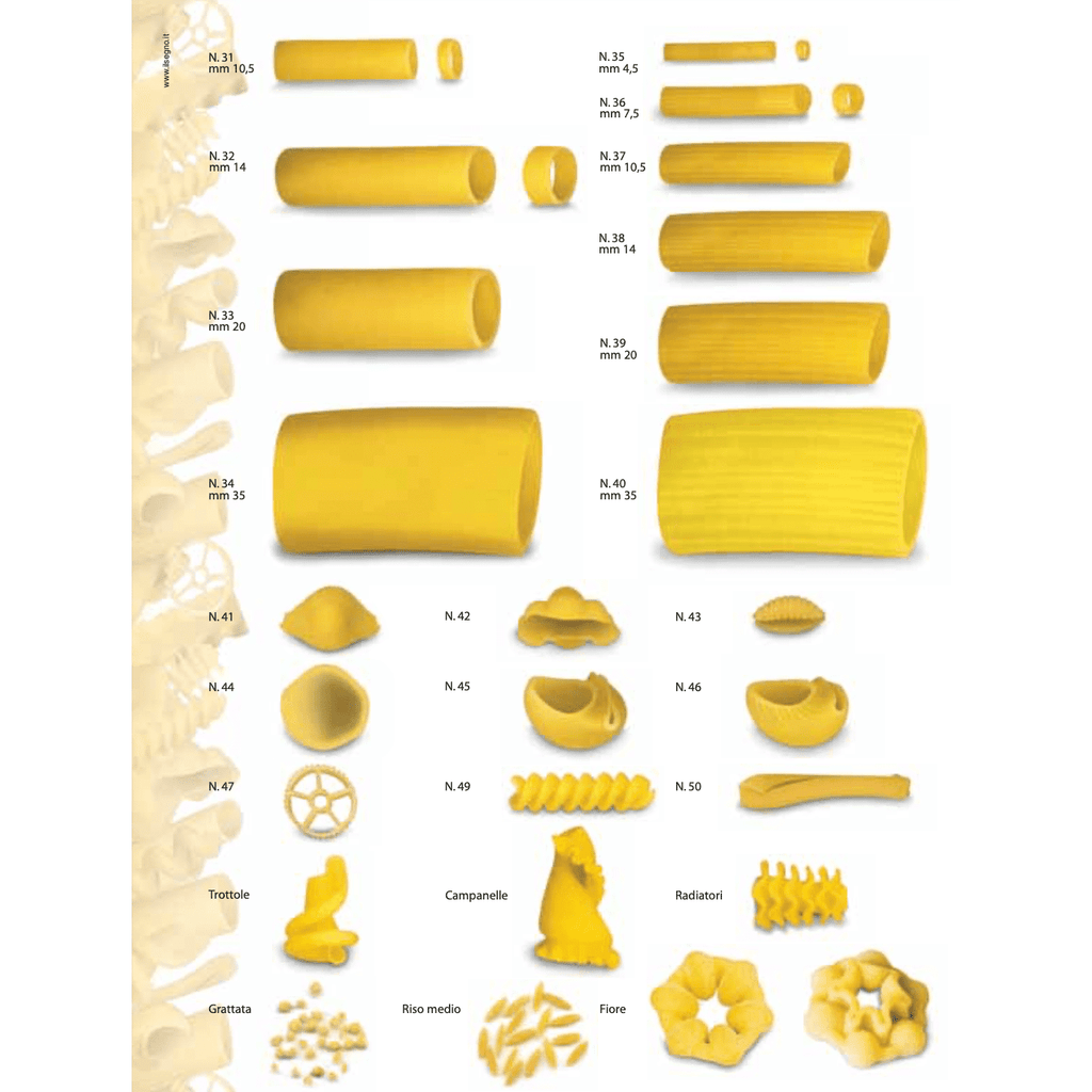 Bottene Fresh Pasta Die Moulds | Commercial Pasta Machine Accessories